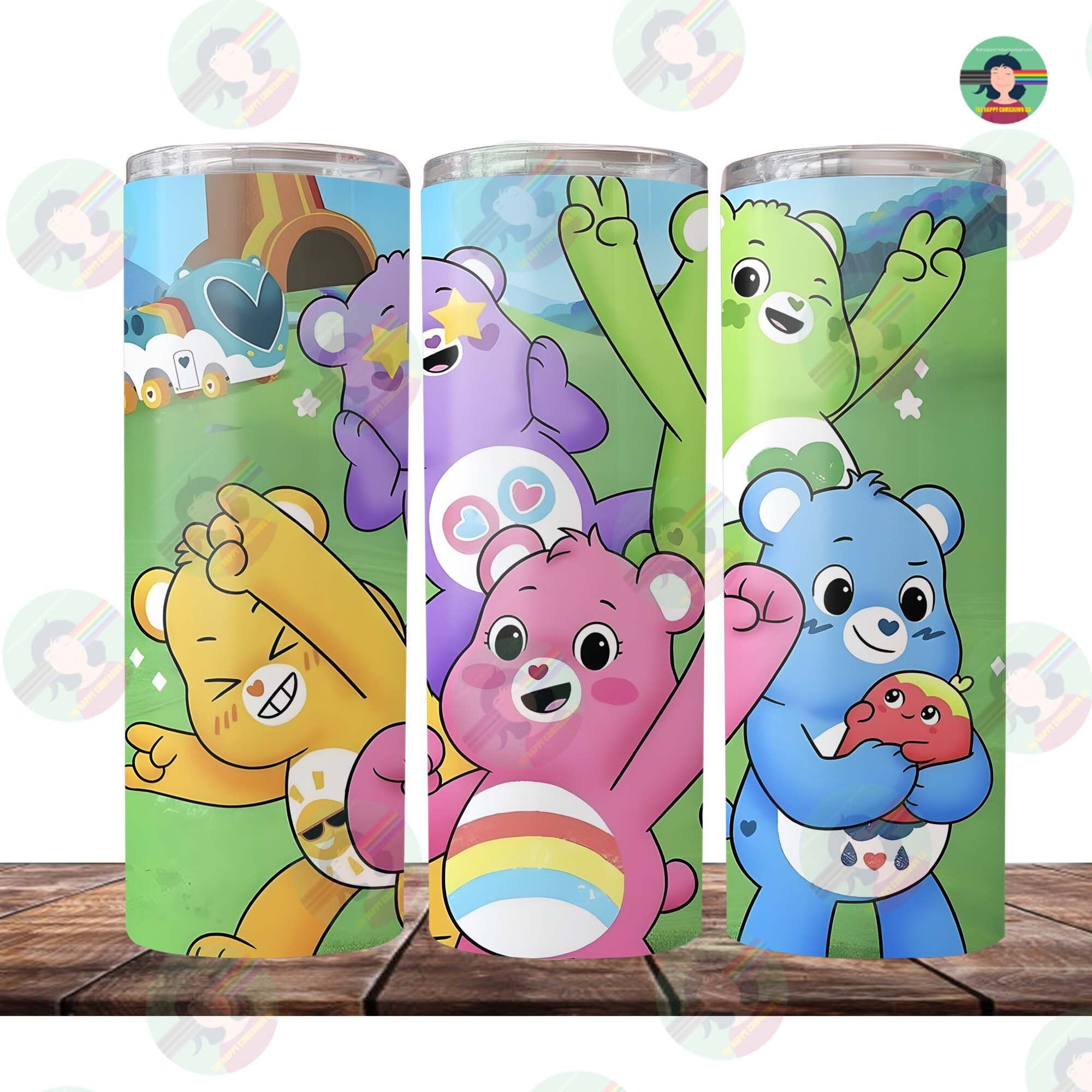 50 Multi-colored Bears Tumbler Bundle, Bears Cartoon Tumbler 20oz ...