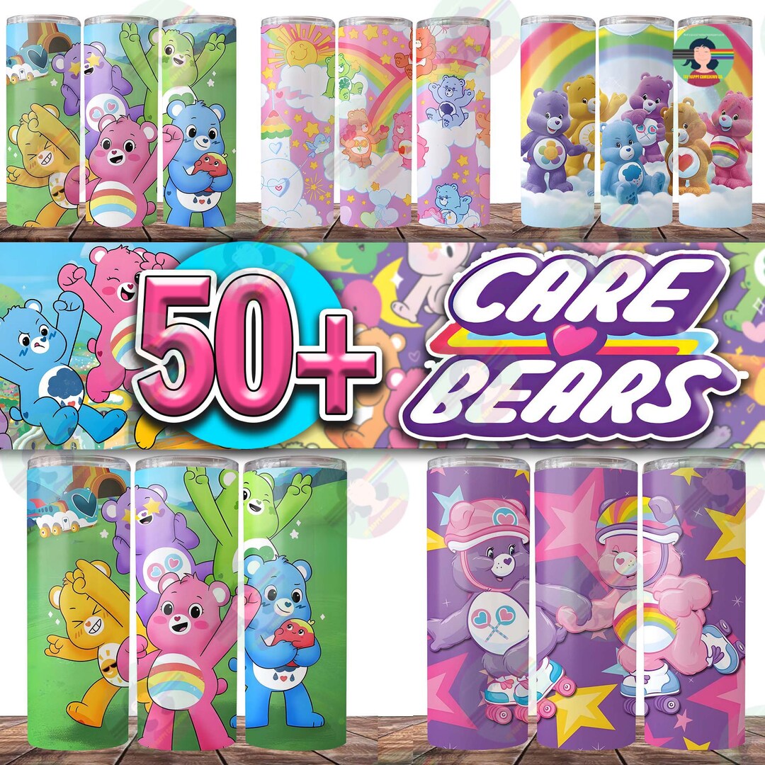 50 Multi-colored Bears Tumbler Bundle, Bears Cartoon Tumbler 20oz ...