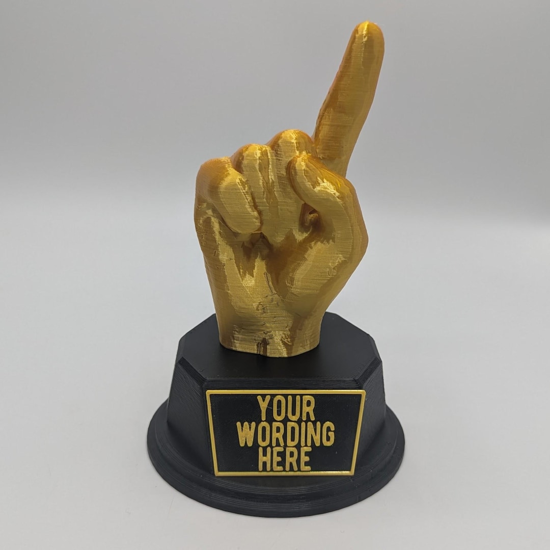 Personalised Pointy Finger Trophy, Finger Trophy, Index Finger Trophy ...