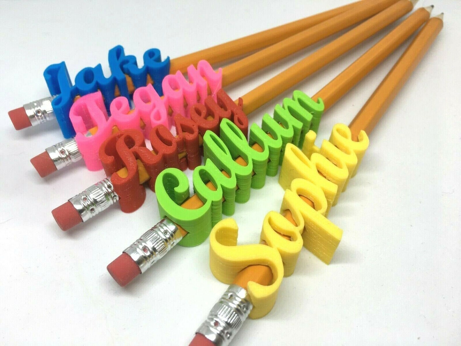 Personalised Pencil Toppers Script Style CHOICE OF COLOURS - Etsy UK