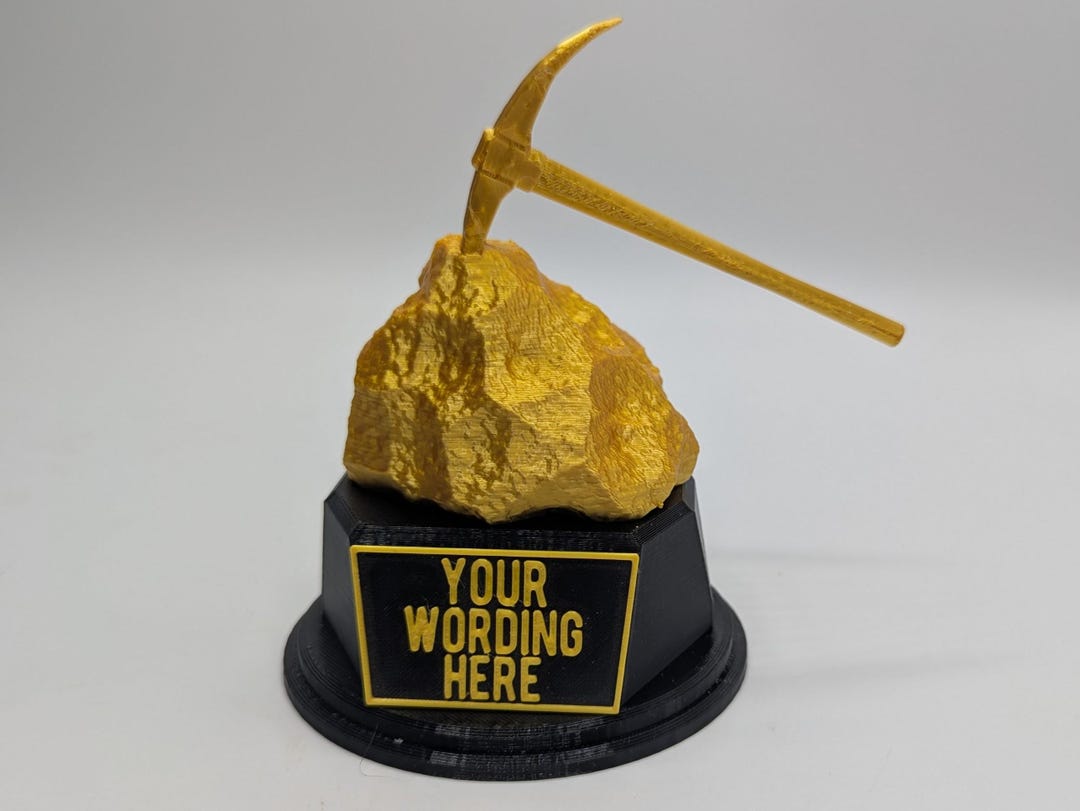 Gold Digger Trophy, Gold Nugget Award, Custom Trophy Gift, Pick Axe ...