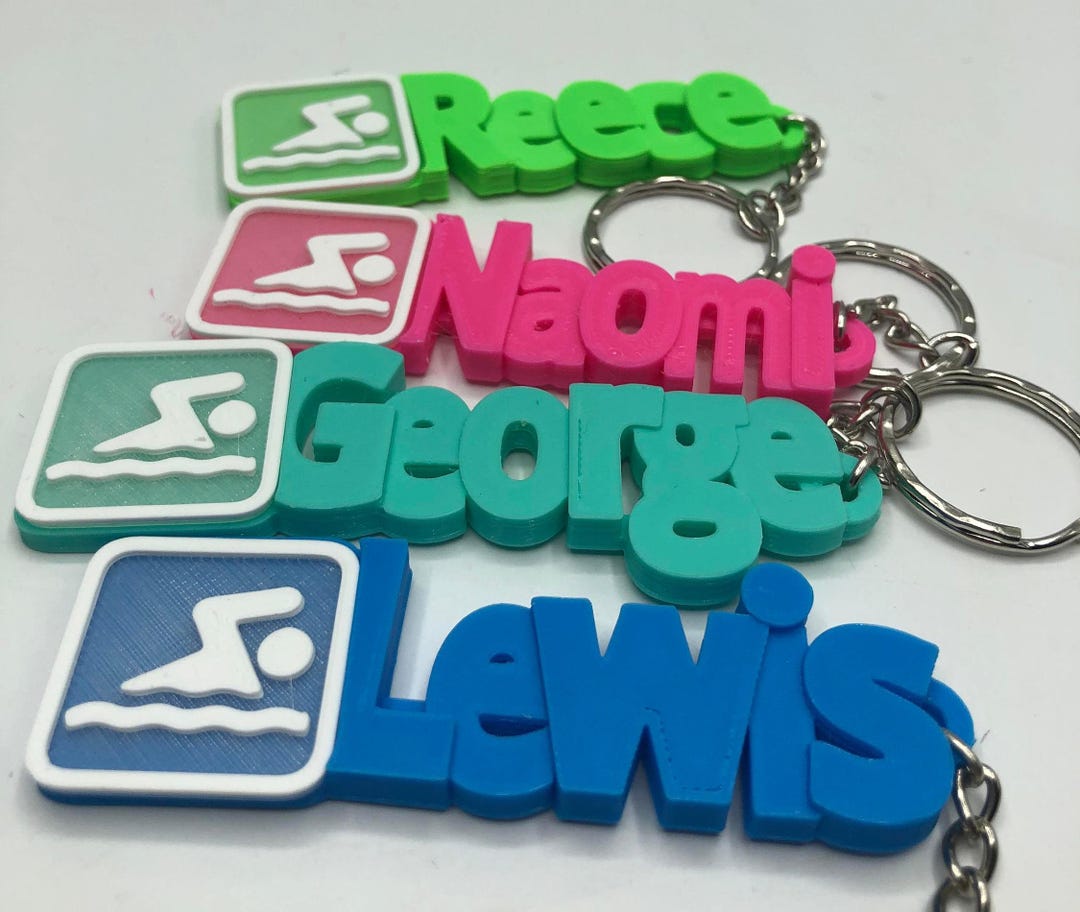Personalised Swimming Keyring, Swimming Bag Tag, Gift for a Swimmer ...