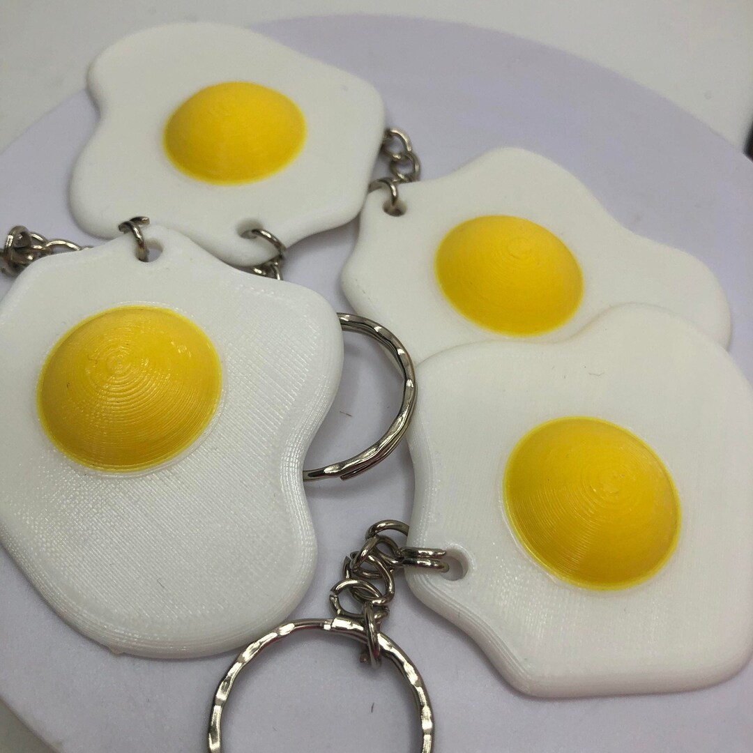 Fried Egg Keyring / Novelty Fried Egg Keyring / Fried Egg Bag Charm / Fried Egg Gift / Cooking ...