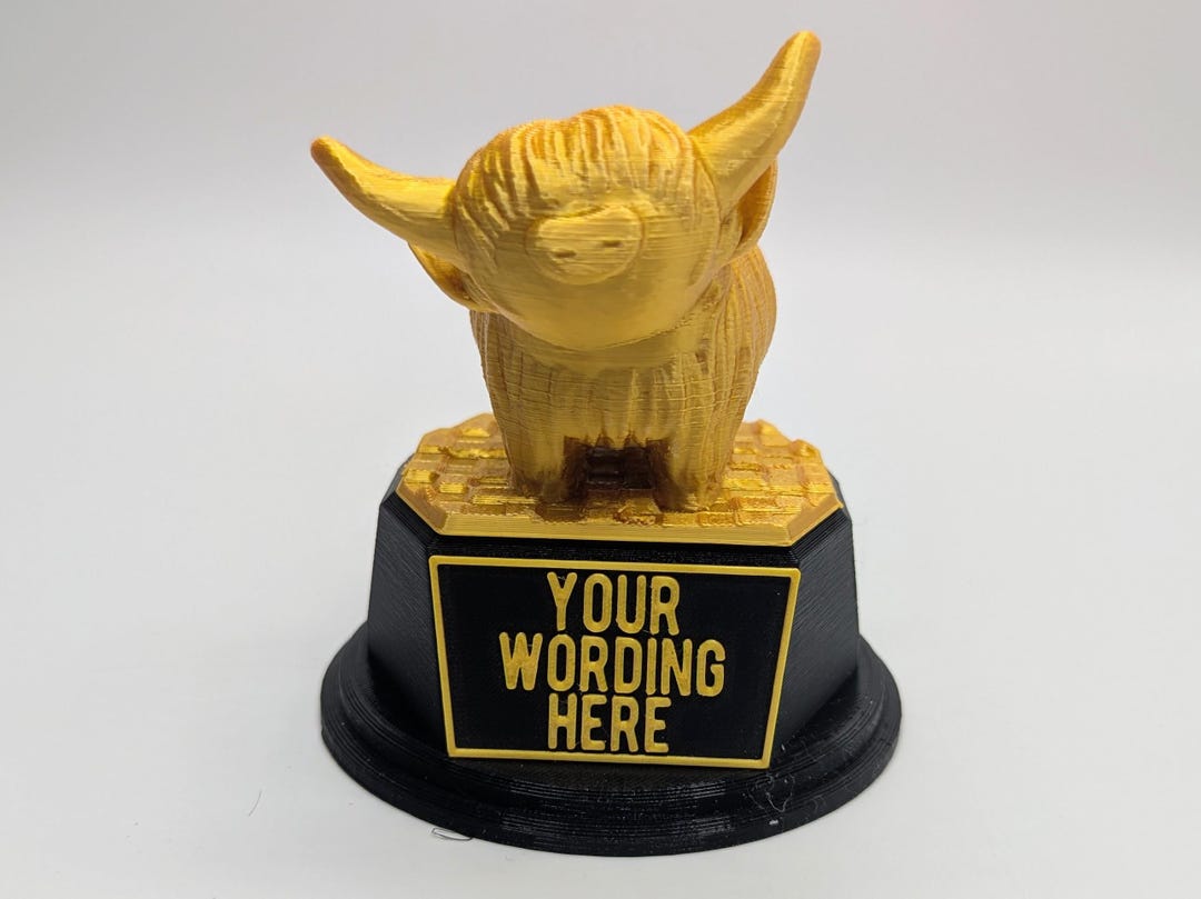 Personalised Highland Cow Trophy, Cow Trophy, Fun Trophy, Farmer Award ...