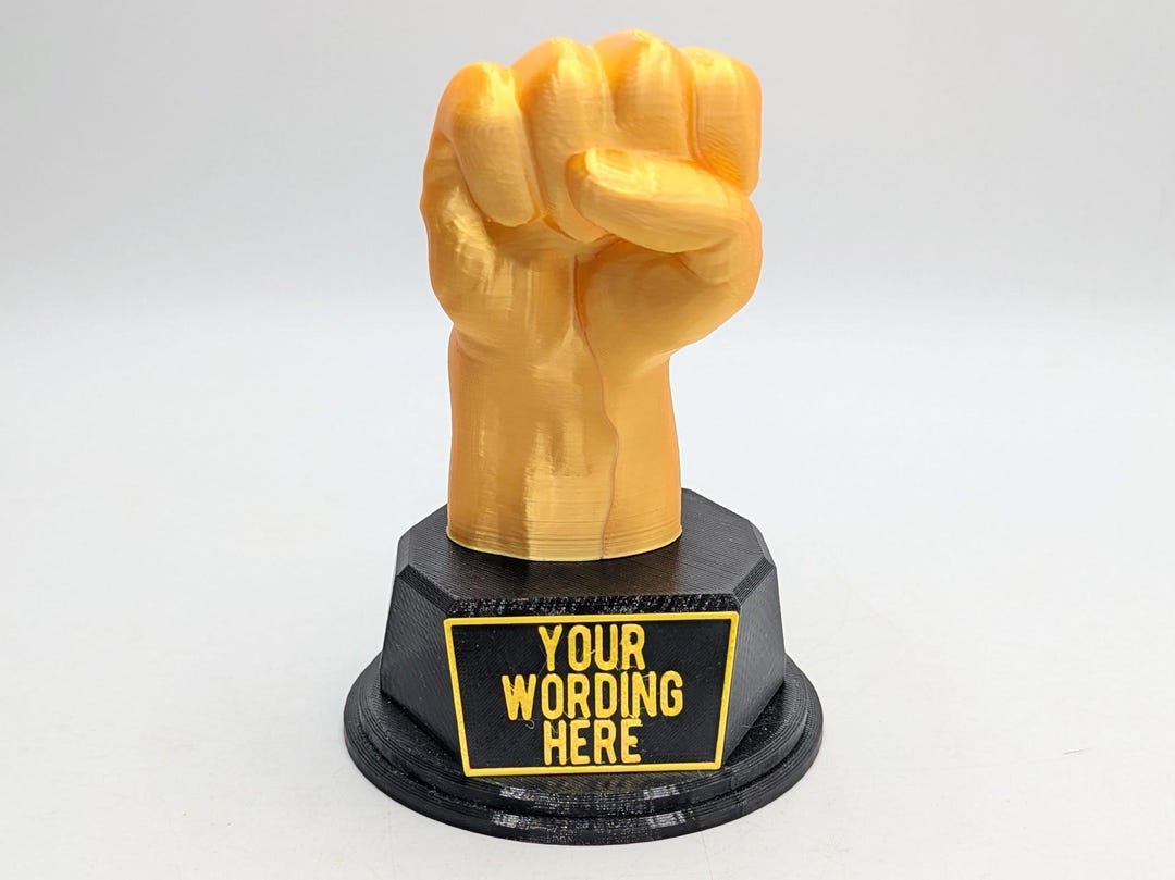 Personalised Fist Trophy / Fist Trophy / Clench Fist Award / Joke Fist ...