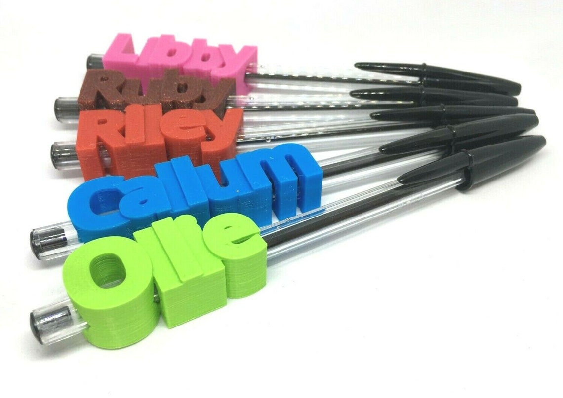 Personalised Pen Toppers for Office / School + FREE BIC BIRO Ballpoint ...