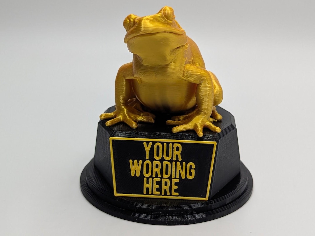 Personalised Frog Trophy, Grumpy Frog Trophy, Golden Frog Award, Custom ...