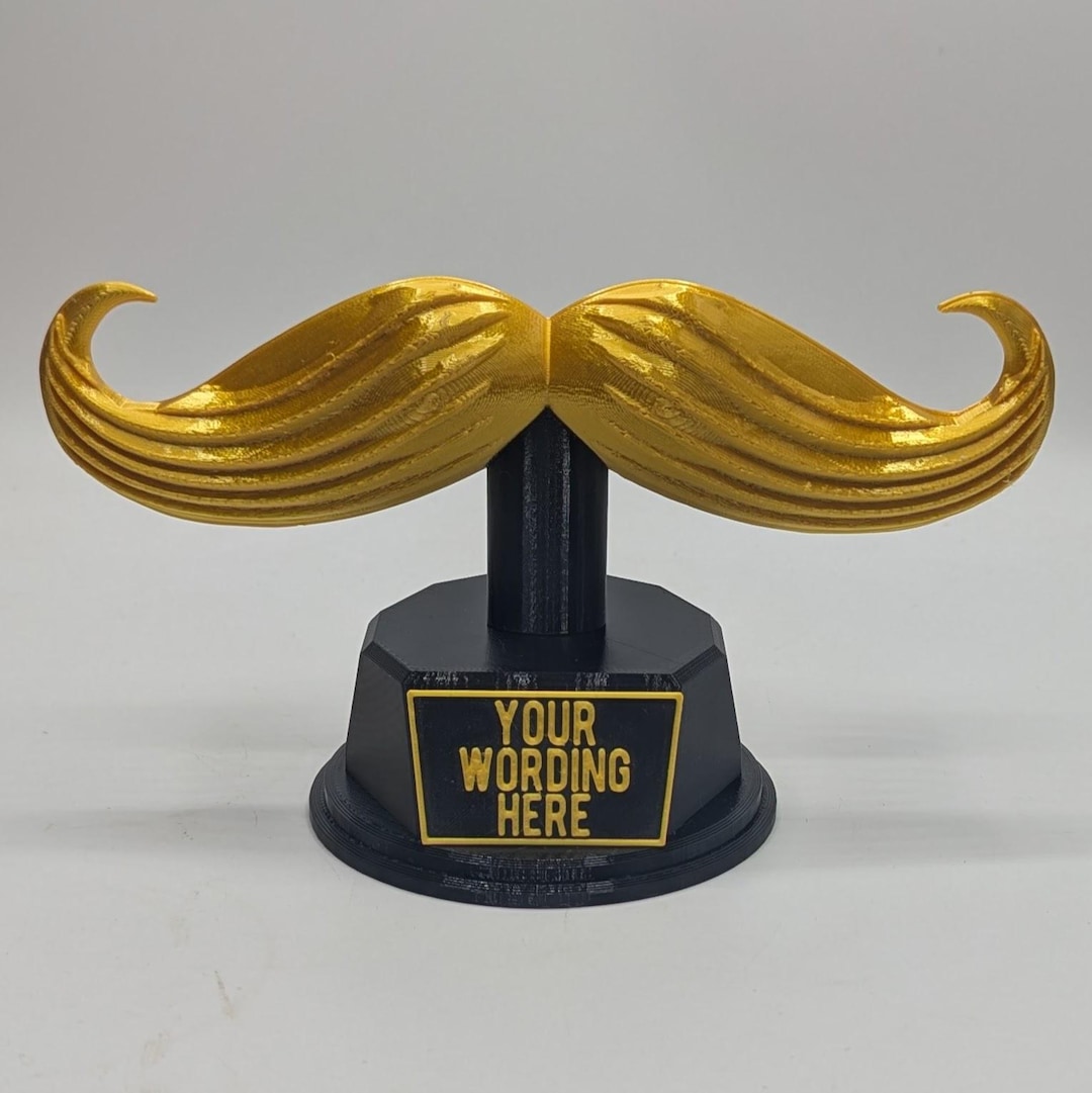 Personalised Moustache Trophy, Movember Award Gift, Custom Trophy Gift ...