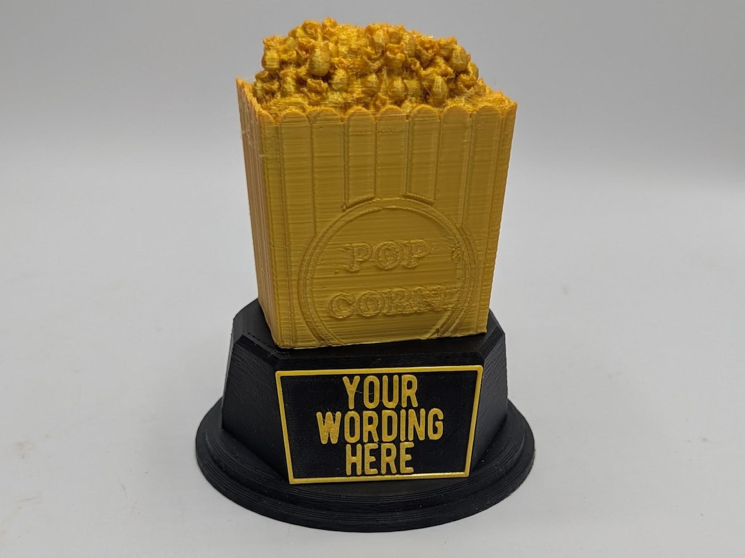 Personalised Popcorn Trophy, Cinema Trophy, Popcorn Lover Gift, Film ...