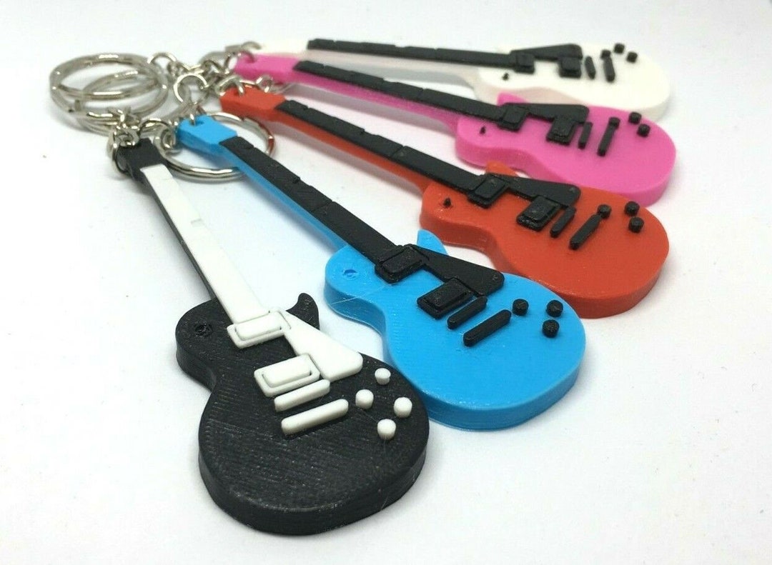 Electric Guitar Les Paul 3D Keyring / Guitarist Keyring / Guitarist ...