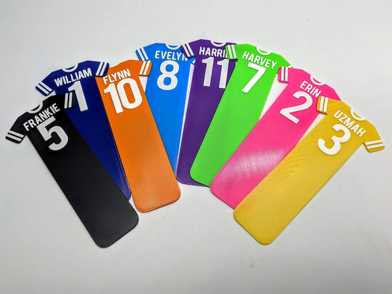Football Shirt Personalised Bookmark / Soccer Gift / Football Reading ...