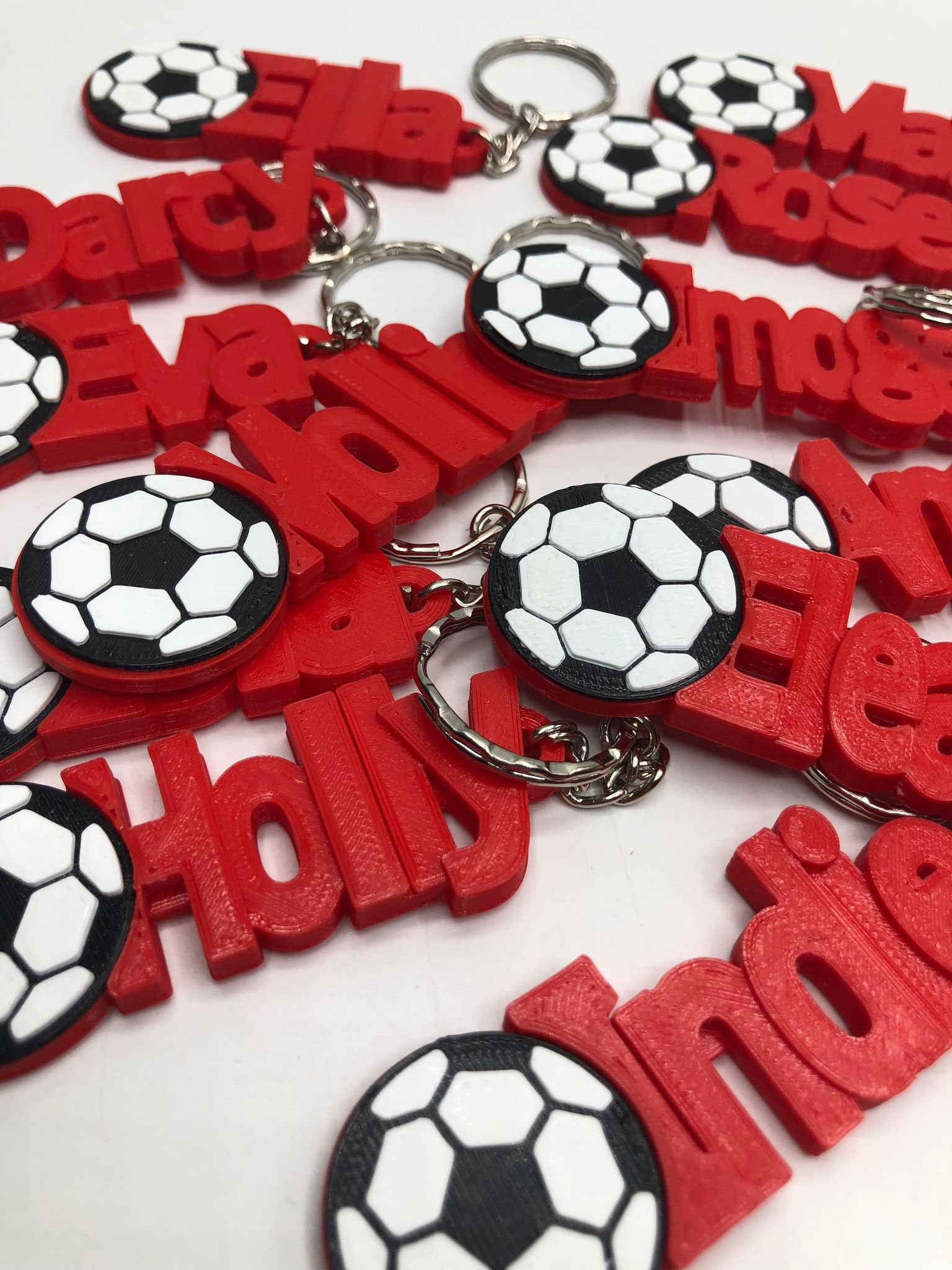Girls Personalised Football Keyring / Soccer Keyrings / Football Party ...