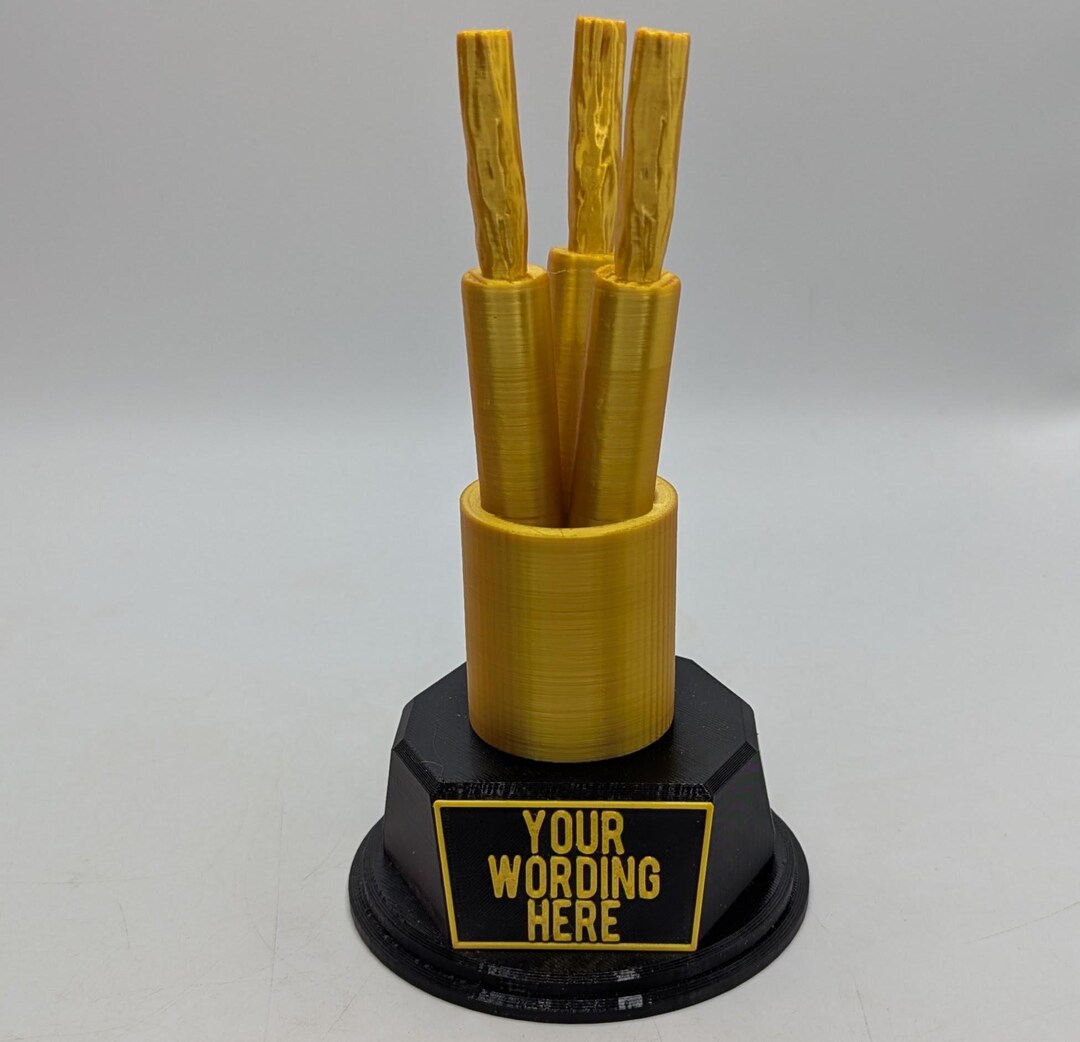 Personalised Electrician Trophy, Best Sparky Award, Best Electrician Award, Personalised Cable ...