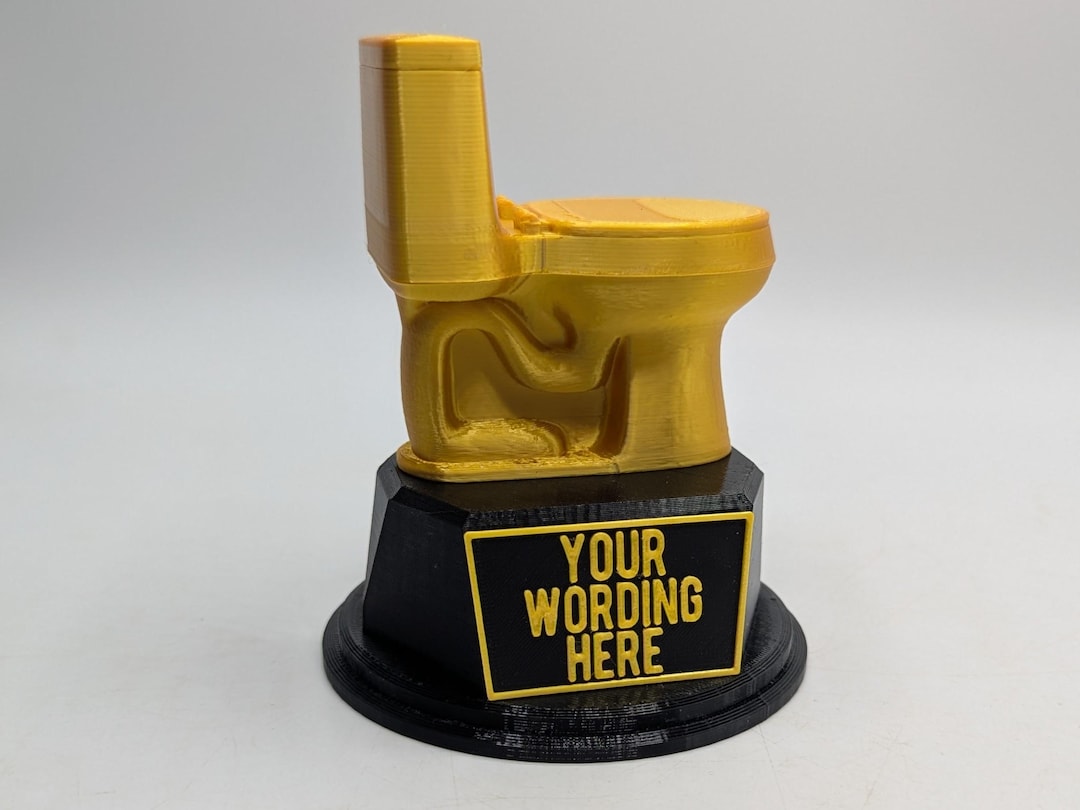 Personalised Toilet Trophy, Toilet Humour Trophy, Golden Toilet Award ...