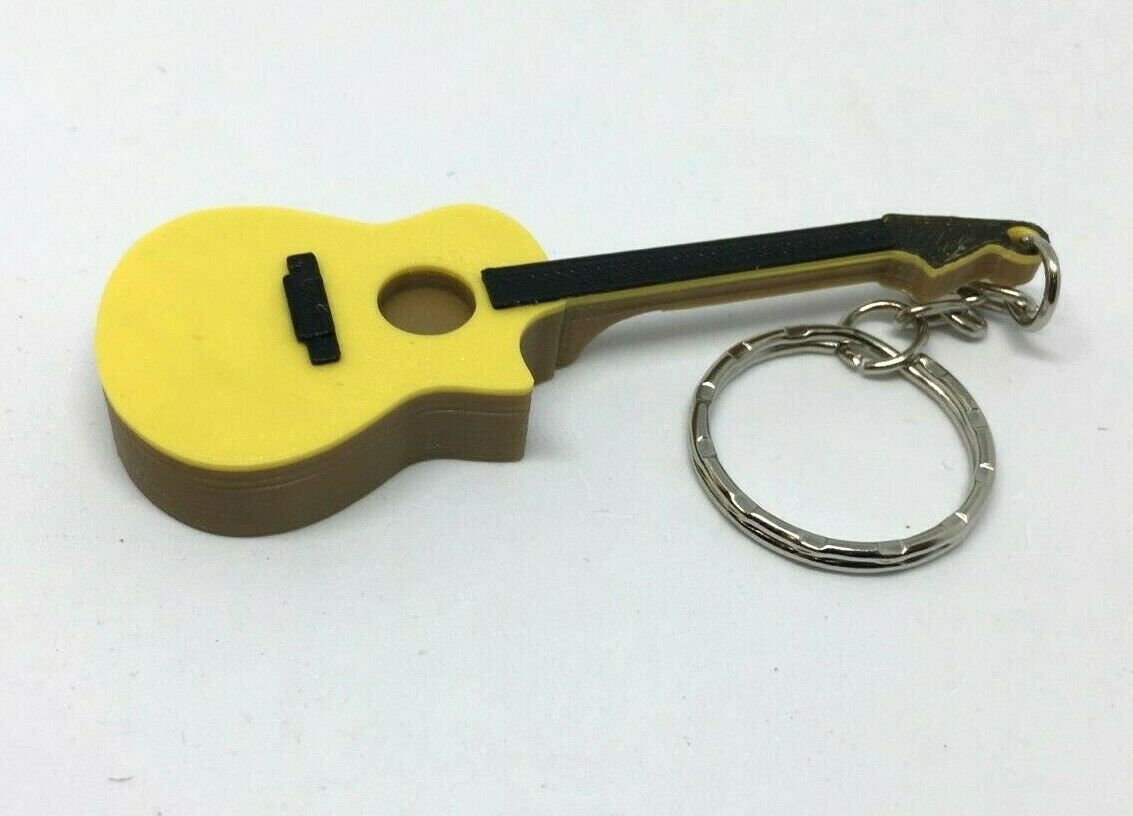 Acoustic Guitar Keyring / Acoustic Guitar Bag Tag / Guitar - Etsy
