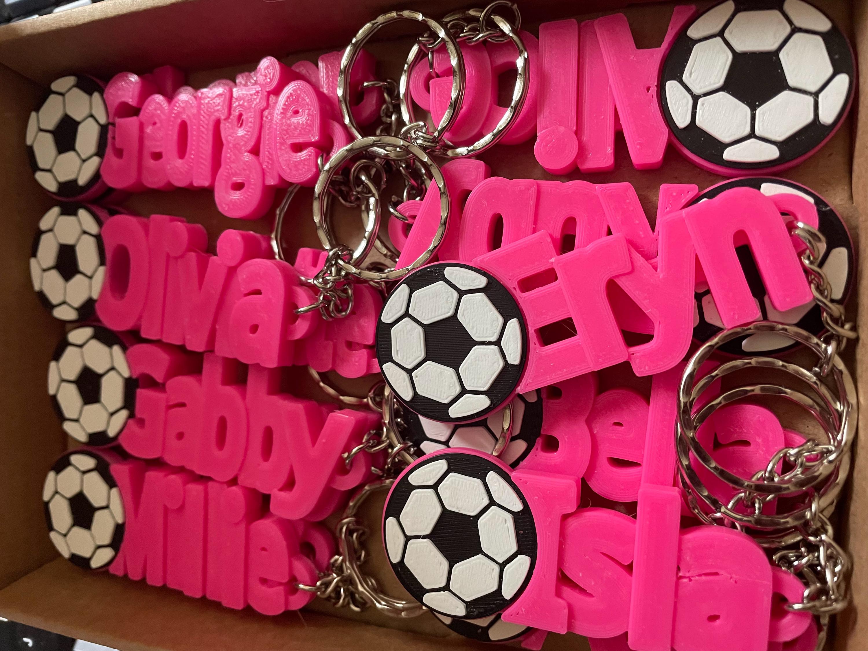 Girls Personalised Football Keyring / Soccer Keyrings / Football Party ...