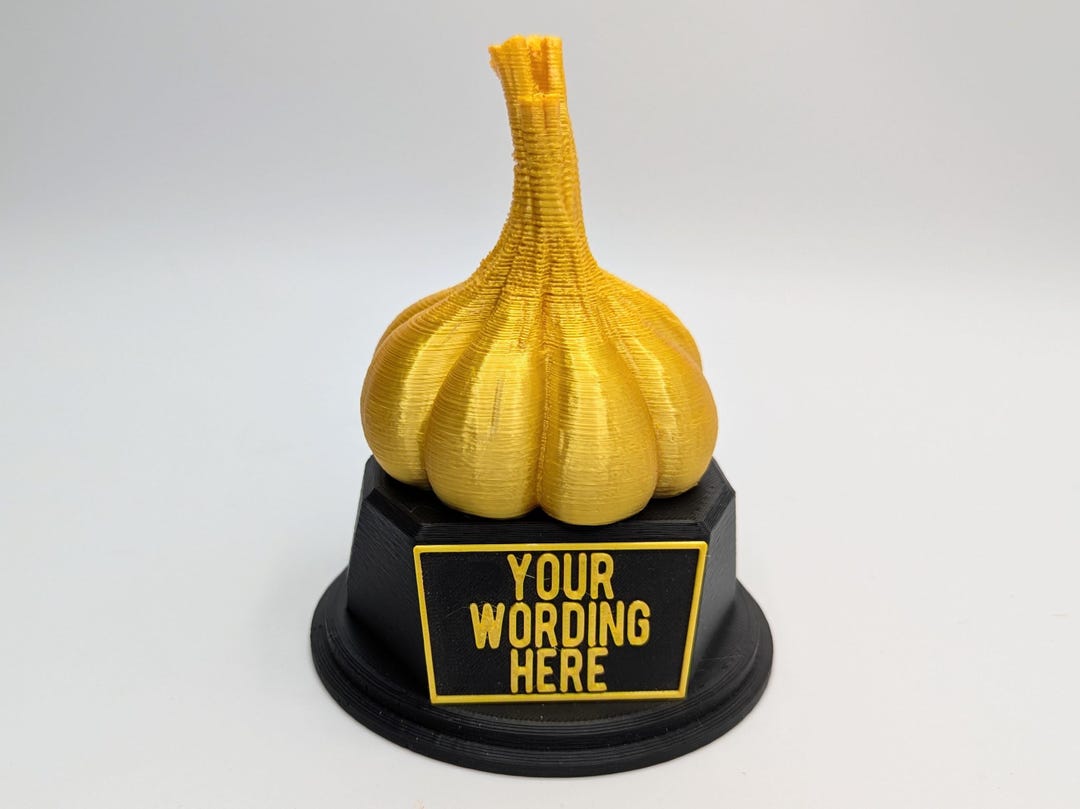 Personalised Garlic Trophy, Garlic Bulb Trophy, Garlic Lover Gift ...