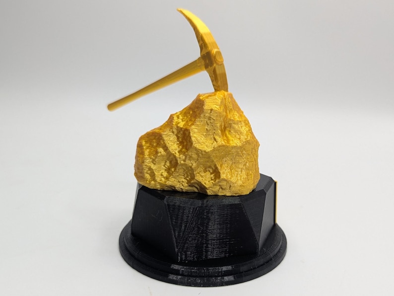 Gold Digger Trophy, Gold Nugget Award, Custom Trophy Gift, Pick Axe ...
