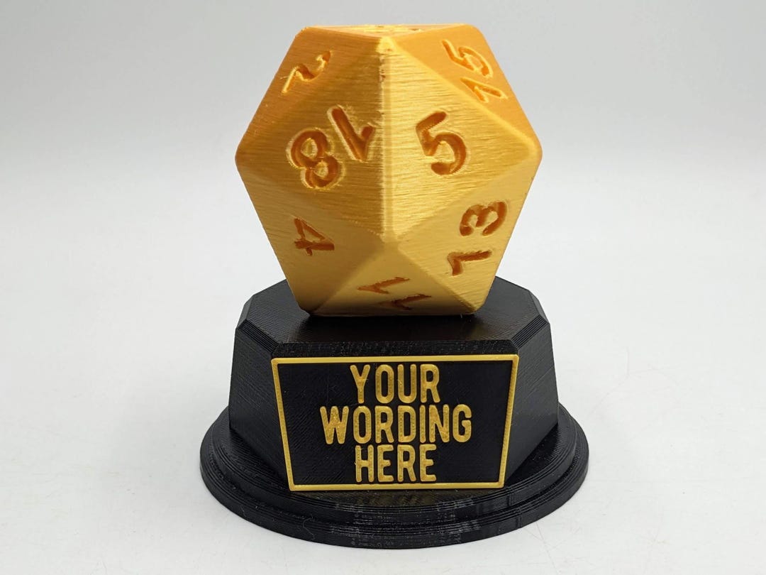 Personalised D20 Trophy / D20 Trophy / D20 Dice Fun Trophy / D20 Dice ...