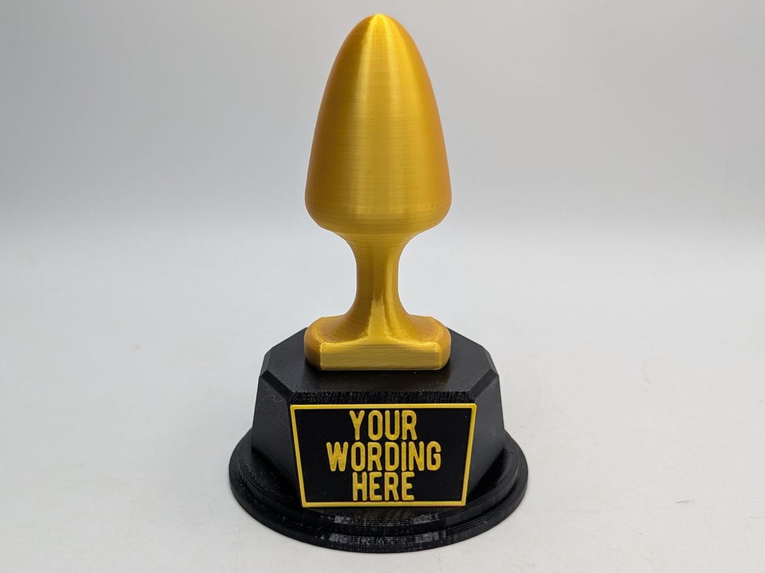 Personalised Butt Plug Trophy, Bum Plug Trophy, Bottom Award, Funny ...