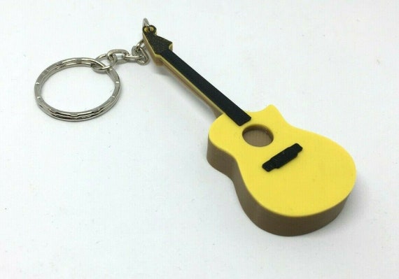 Acoustic Guitar Keyring / Acoustic Guitar Bag Tag / Guitar - Etsy