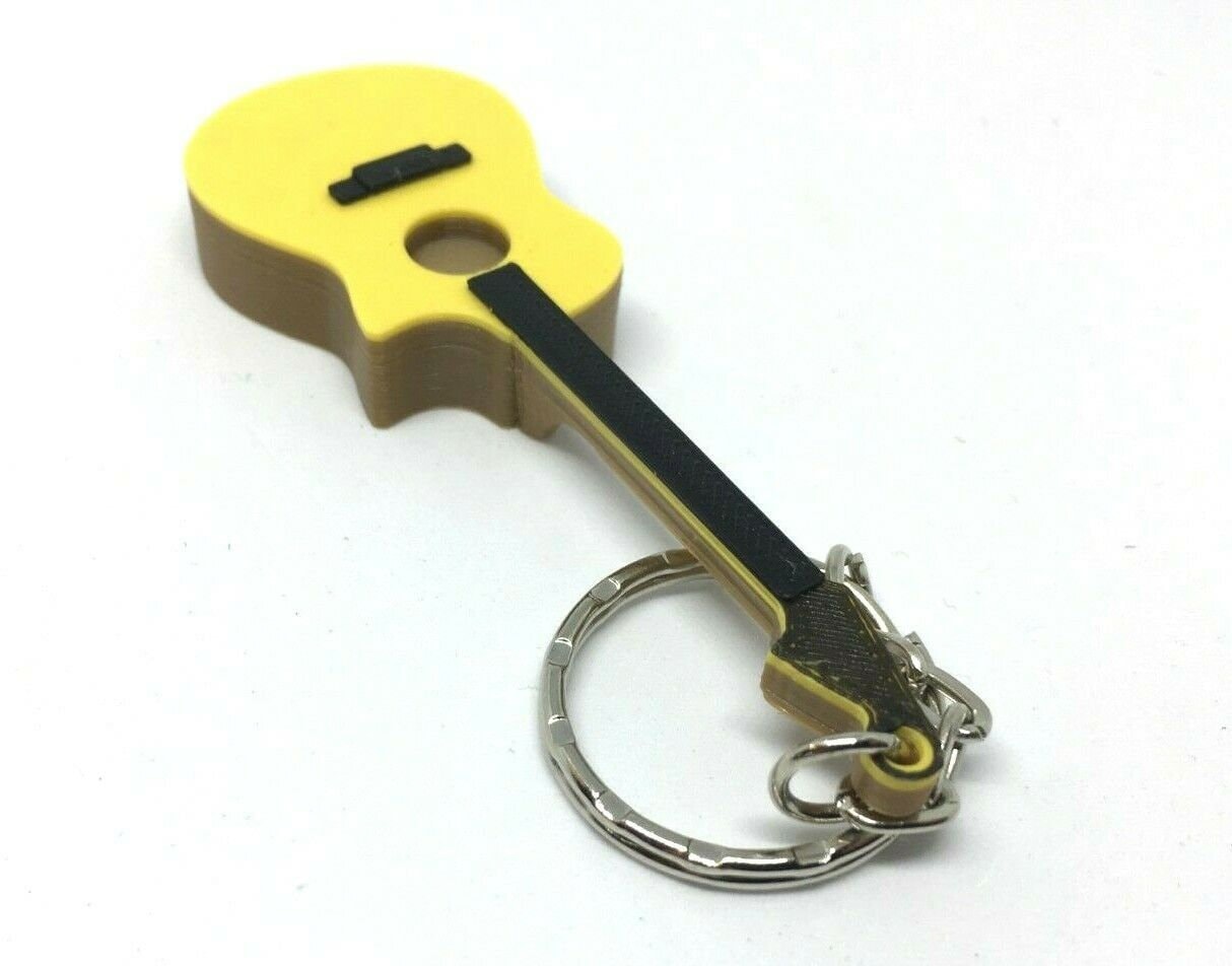 Acoustic Guitar Keyring / Acoustic Guitar Bag Tag / Guitar - Etsy