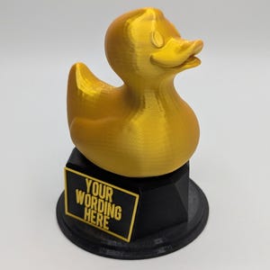 Personalised Rubber Ducky Trophy, Rubber Duck Fun Trophy, Rubber Duck ...