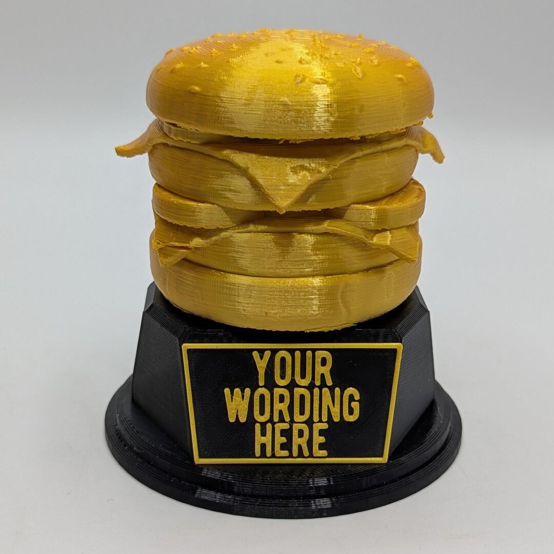 Personalised Burger Trophy, Burger Award Gift, Burger Joke Gift, Custom ...