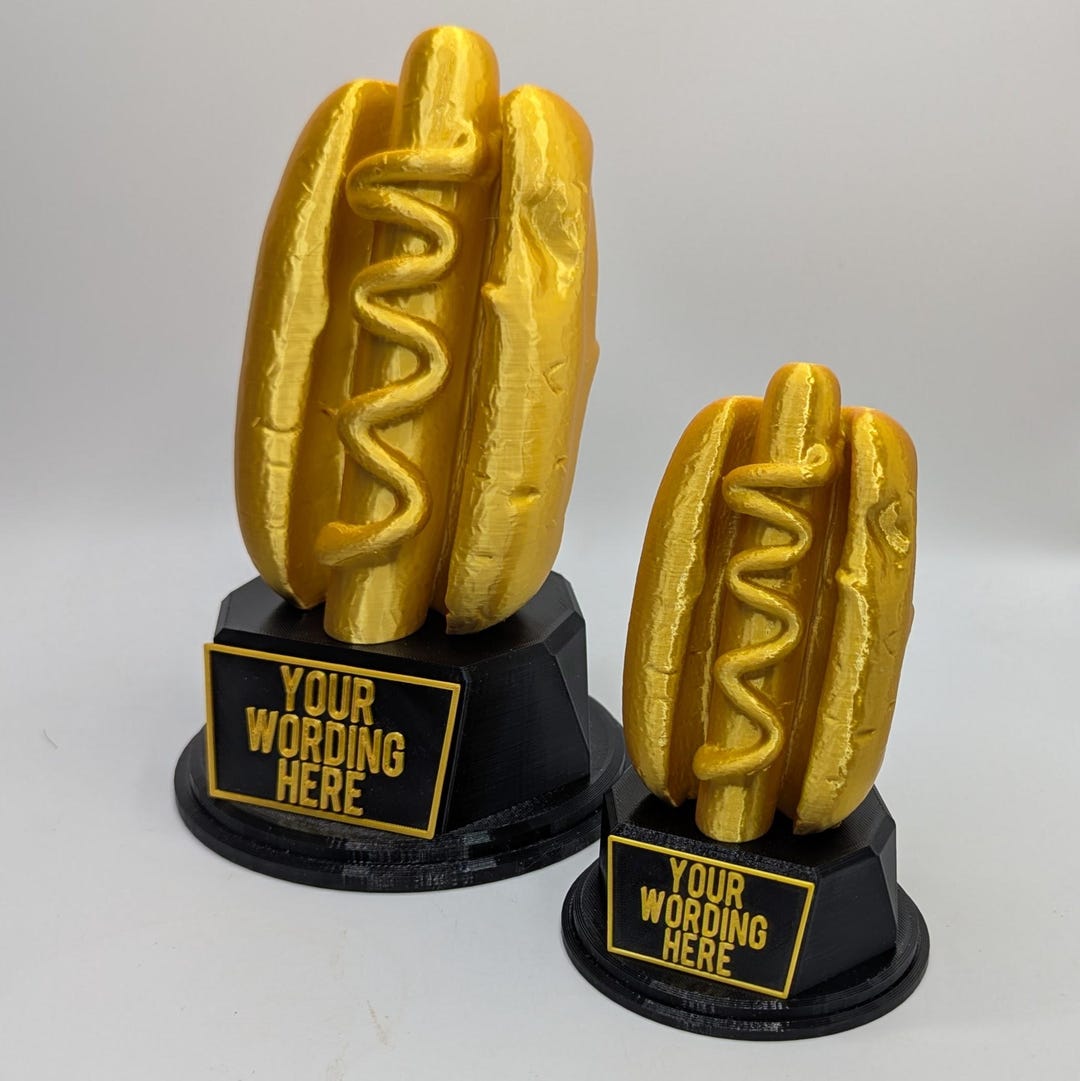 Personalised Hotdog Trophy, Wiener Award, Gift for Friend, Joke Award ...