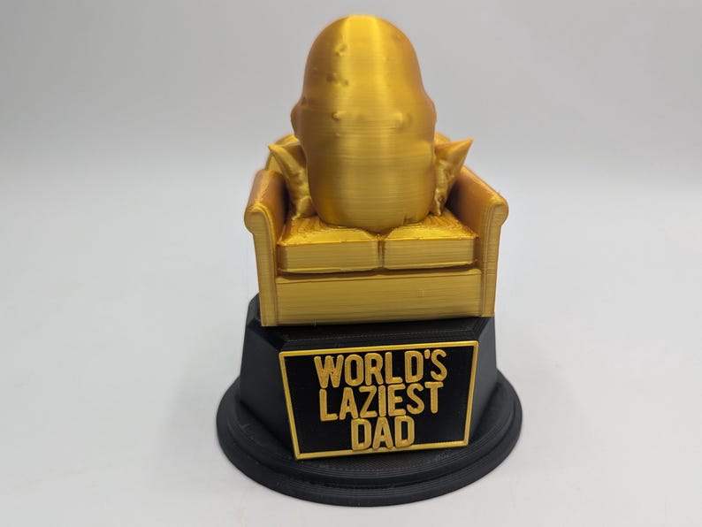 Worlds Laziest Dad Trophy, Dad Couch Potato Award, Personalised Couch ...