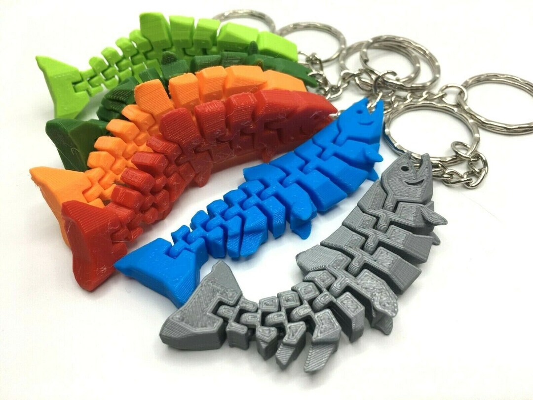 Fish Flexible Wiggly 3D Keyring / Bag Tag / Gift for Fishermen ...