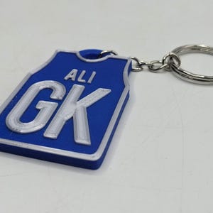 Personalised Netball Shirt Keyring / Netball Keyring / Netball Party ...