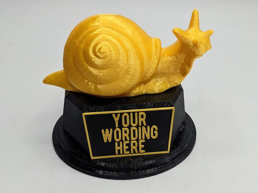 Personalised Snail Trophy / Snail Trophy / Slowest Person Award / Slow ...