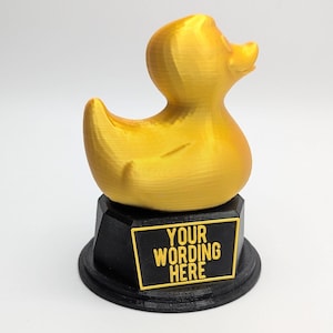 Personalised Rubber Ducky Trophy, Rubber Duck Fun Trophy, Rubber Duck ...