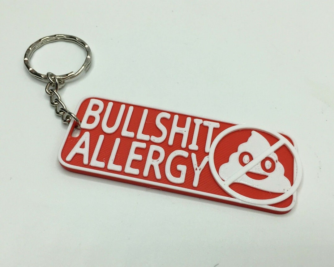 Bullshit Allergy Keyring, Novelty Medical Alert Keyring, Funny Keyring ...