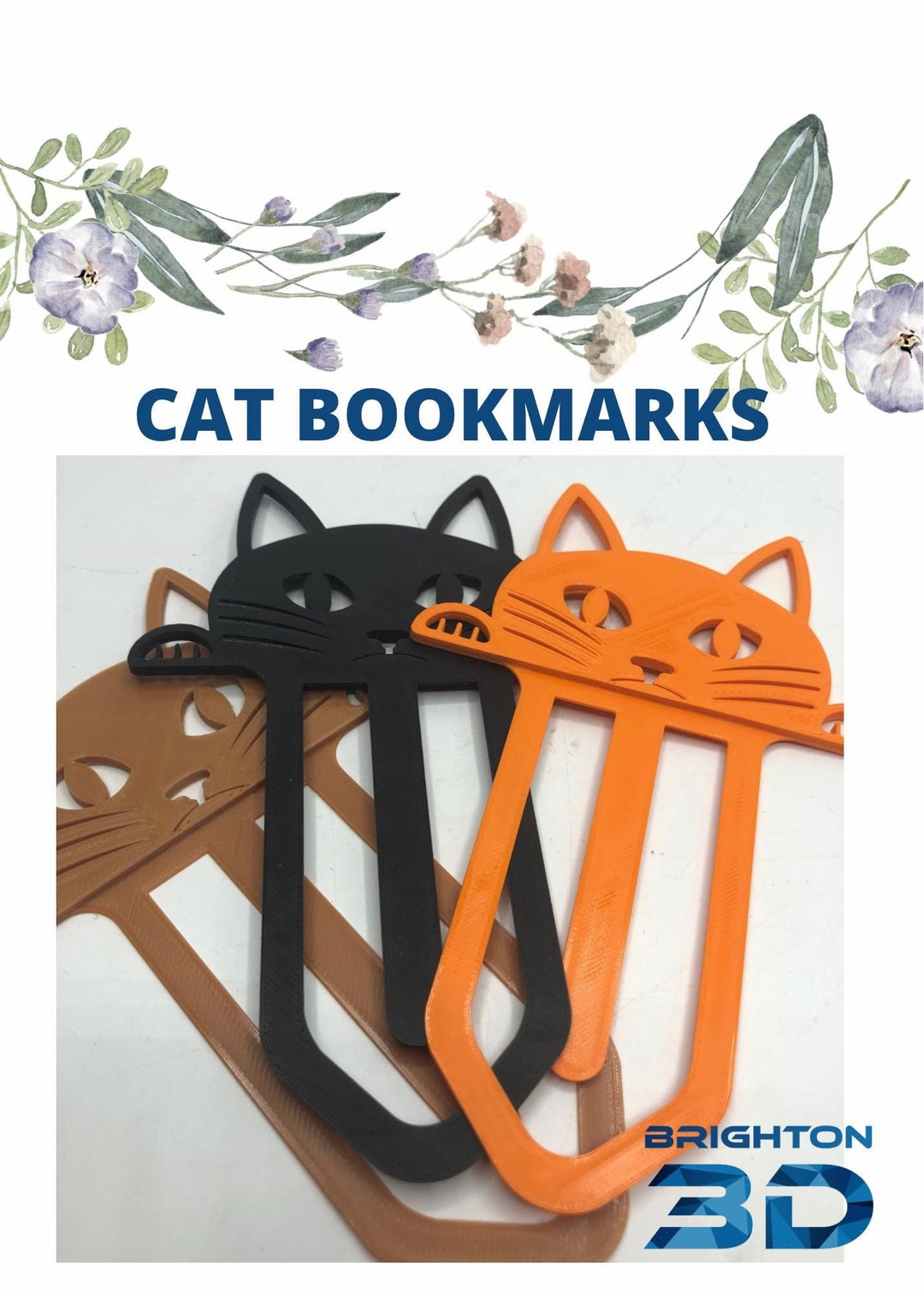 Cat Bookmark, Kitten Bookmark, Peeping Cat Bookmark, Cat Page Marker ...