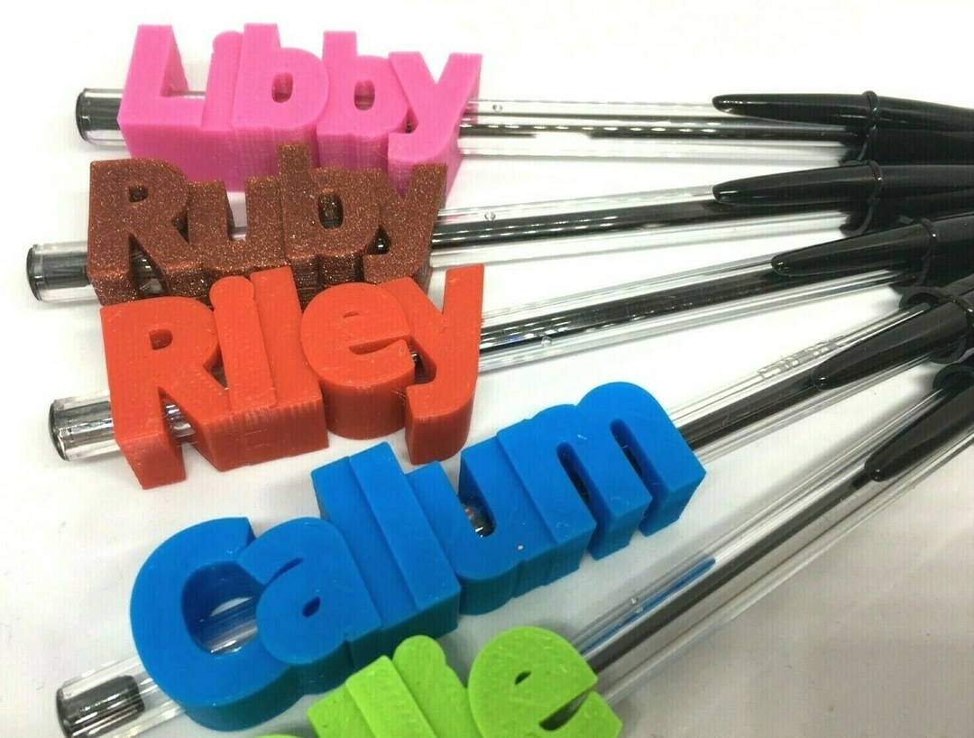 Personalised Pen Toppers for Office / School + FREE BIC BIRO Ballpoint ...