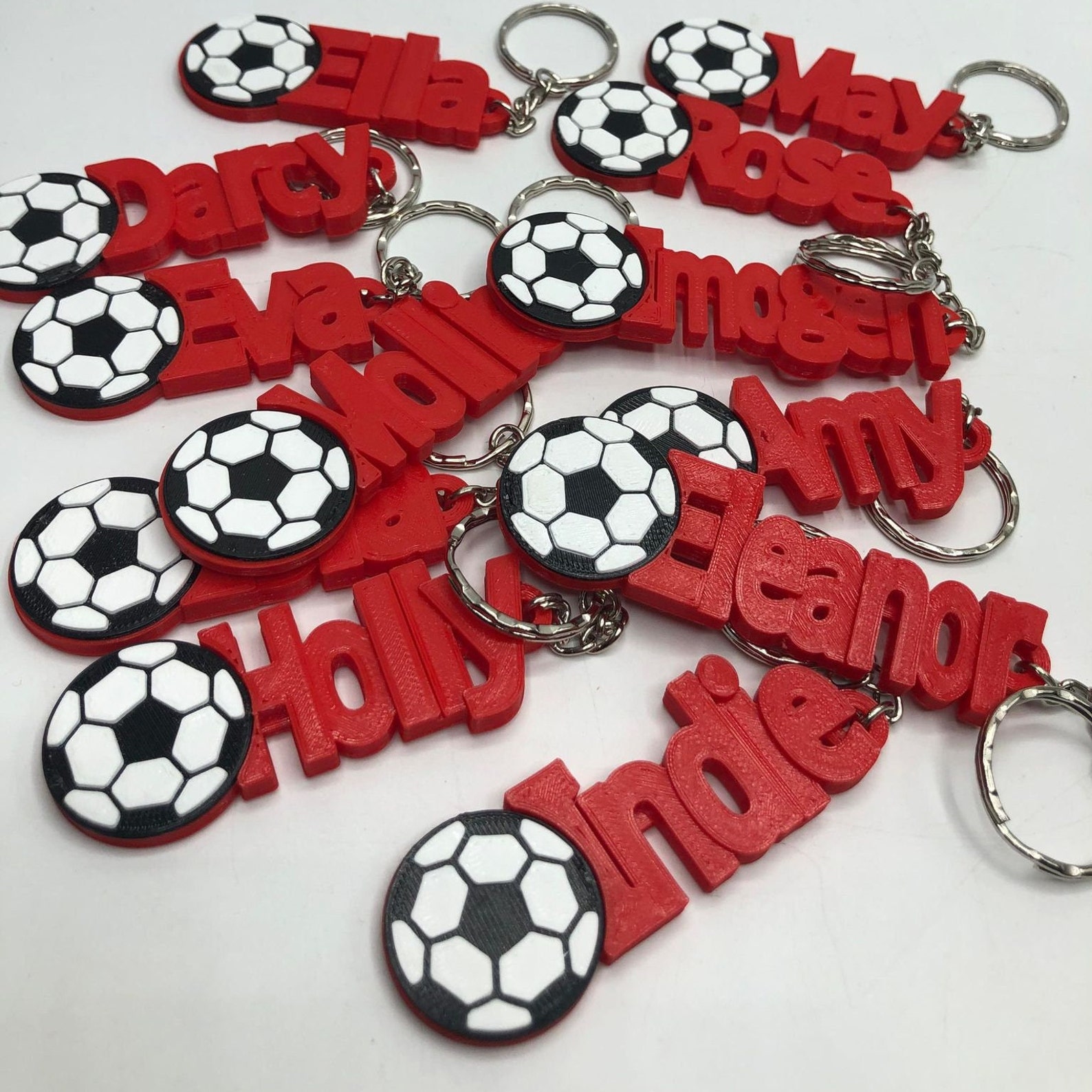 Girls Personalised Football Keyring / Soccer Keyrings / Football Party ...