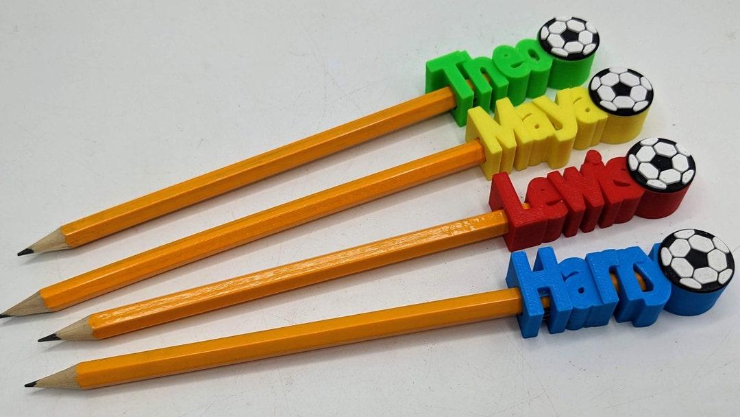 Personalised Football Pencil Toppers / Party Bag Fillers / Football ...