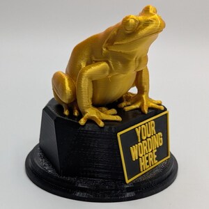 Personalised Frog Trophy, Grumpy Frog Trophy, Golden Frog Award, Custom ...
