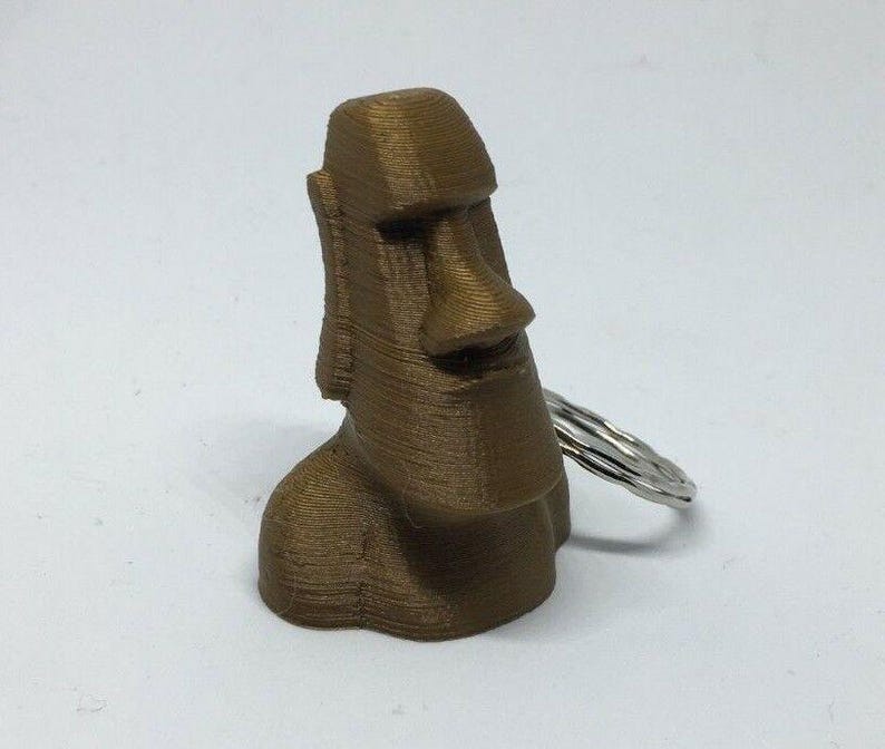 Moai Statue Head Keyring / Easter Island Keyring / Moai Shape Keyring ...