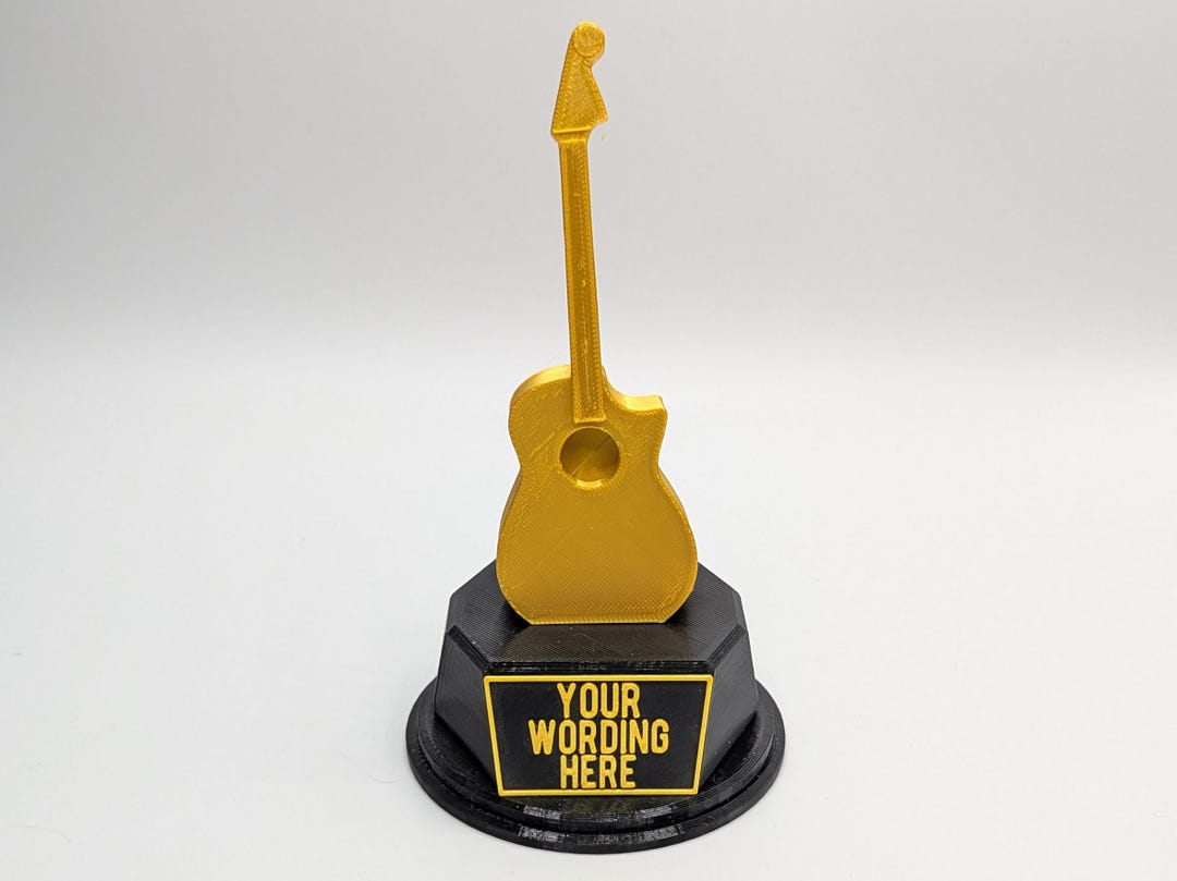 Personalised Acoustic Guitar Trophy, Guitar Trophy, Guitarist Award ...