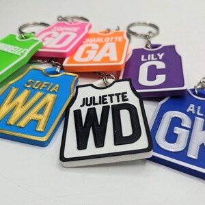 Personalised Netball Shirt Keyring / Netball Keyring / Netball Party ...