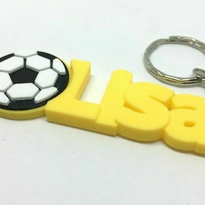Girls Personalised Football Keyring / Soccer Keyrings / Football Party ...