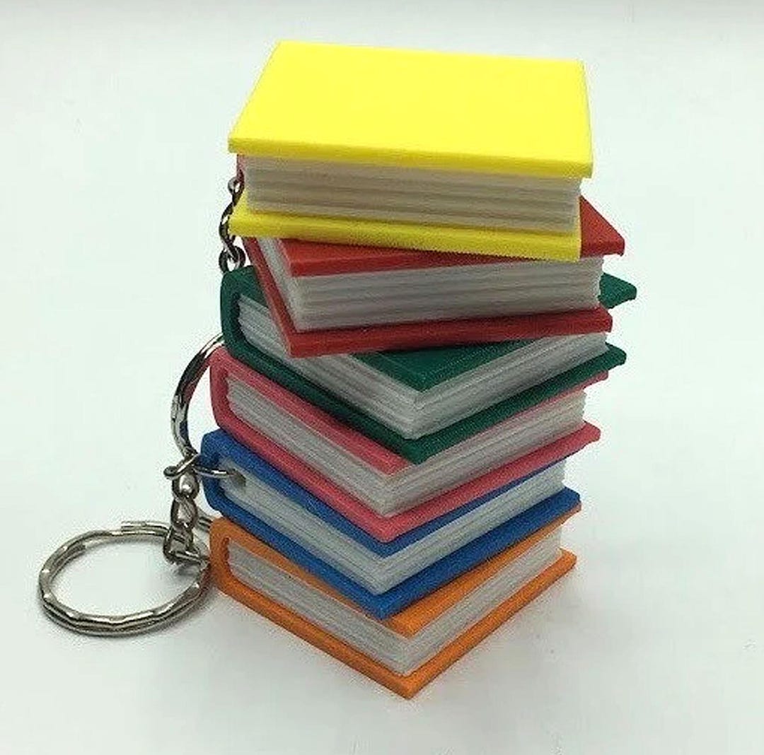 Book Keyring / Book Bag Charm / Book Reader Gift / Reader Gift ...