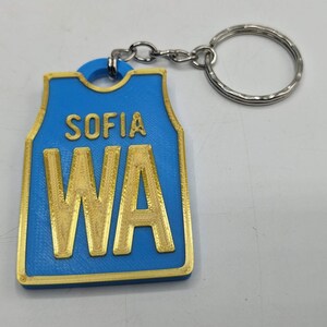 Personalised Netball Shirt Keyring / Netball Keyring / Netball Party ...