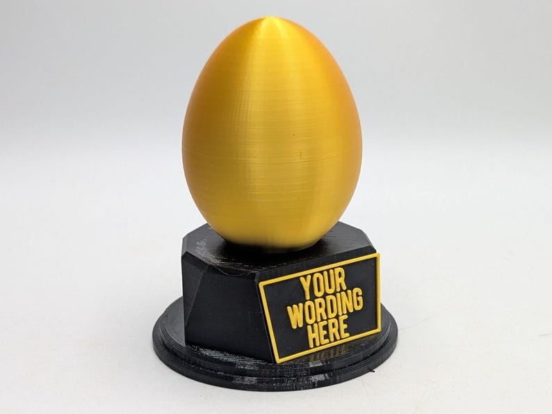 Personalised Golden Egg Trophy, Good Egg Award, Best Employee Award ...