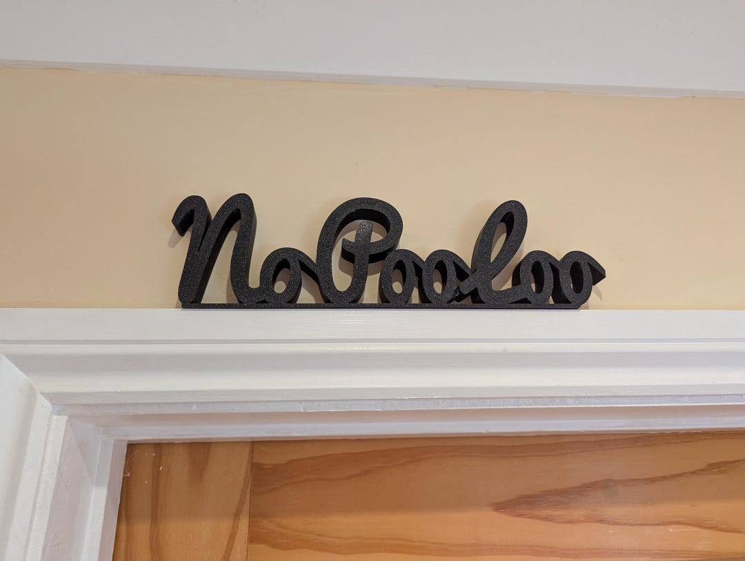 No Poo Loo Door Sign, Toilet Door Topper, Toilet Door Sign, Bathroom ...