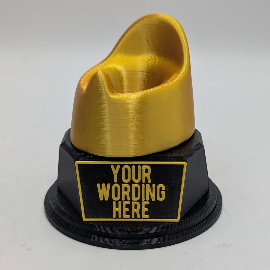 Personalised Potty Trophy, Potty Shape Gift, Potty Mouth Award Gift ...