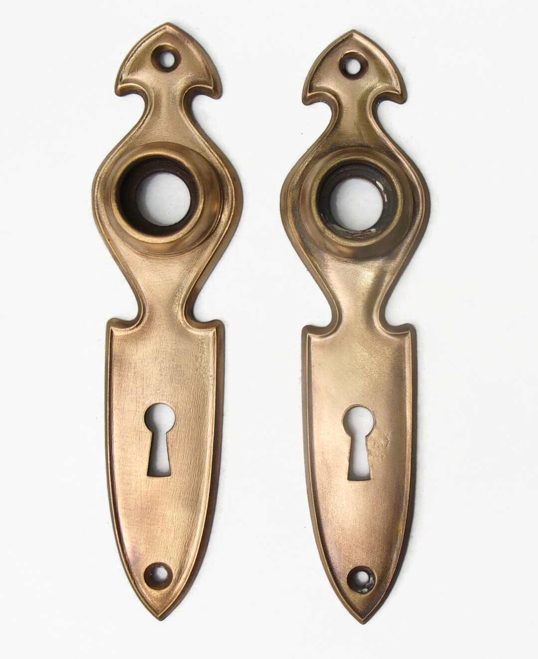 Pair Antique Vintage Victorian Art Deco Backplates Door Plates ...